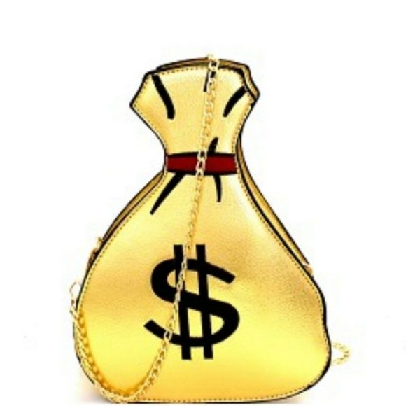 prettyblue11 | Bags | Gold Money Bag Cross Body Novelty Handbag | Poshmark